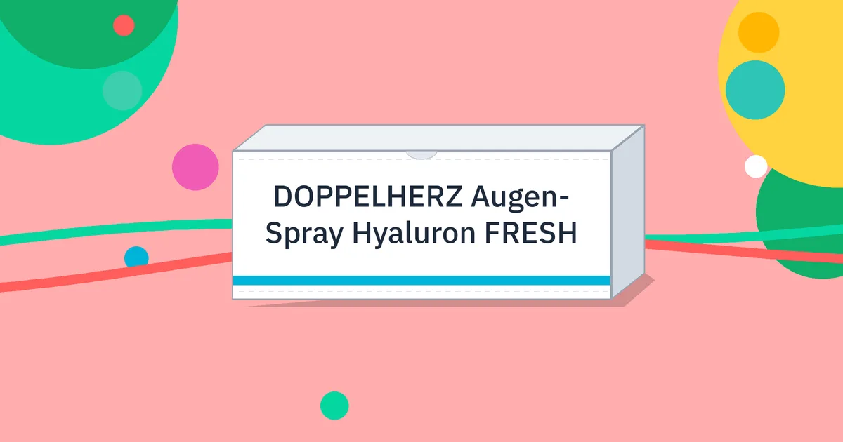 Symbolbild: Packung mit der Aufschrift DOPPELHERZ Augen-Spray Hyaluron FRESH (PZN 19067685) – Verfügbarkeit und Bezug in Apotheken in Frankfurt am Main