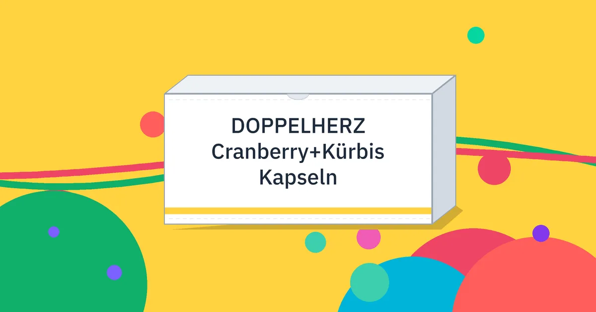 Symbolbild: Packung mit der Aufschrift DOPPELHERZ Cranberry+Kürbis Kapseln (PZN 06445453) – Verfügbarkeit und Bezug in Apotheken in Frankfurt am Main