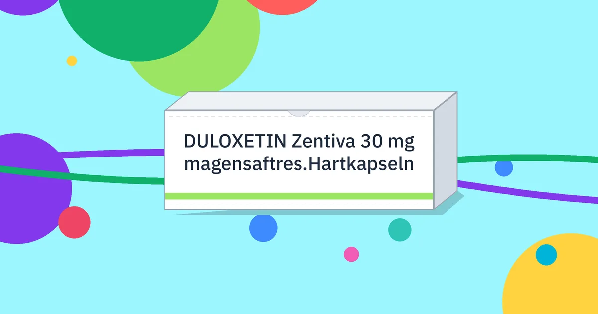 Symbolbild: Packung mit der Aufschrift DULOXETIN Zentiva 30 mg magensaftres.Hartkapseln (PZN 19832453) – Verfügbarkeit und Bezug in Apotheken in Frankfurt am Main
