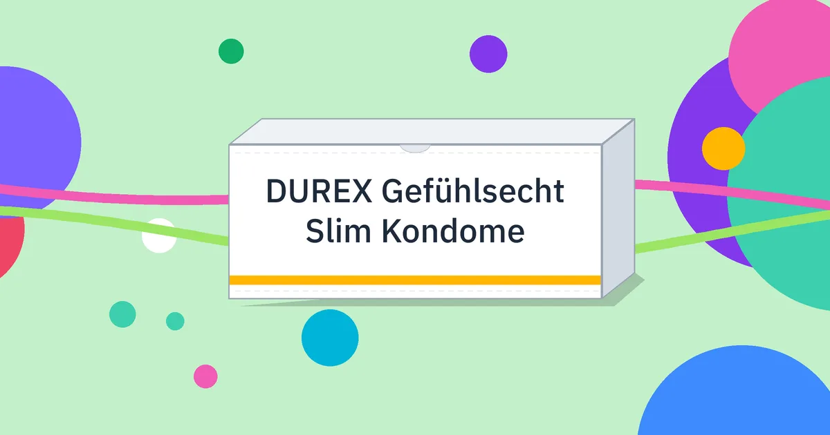 Symbolbild: Packung mit der Aufschrift DUREX Gefühlsecht Slim Kondome (PZN 18304172) – Verfügbarkeit und Bezug in Apotheken in Frankfurt am Main