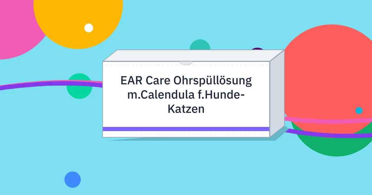 Symbolbild: Packung mit der Aufschrift EAR Care Ohrspüllösung m.Calendula f.Hunde-Katzen (PZN 16361421) – Verfügbarkeit und Bezug in Apotheken in Frankfurt am Main