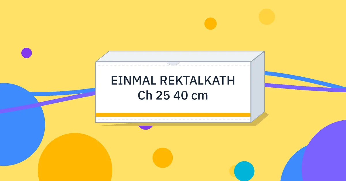 Symbolbild: Packung mit der Aufschrift EINMAL REKTALKATH Ch 25 40 cm (PZN 04476194) – Verfügbarkeit und Bezug in Apotheken in Frankfurt am Main