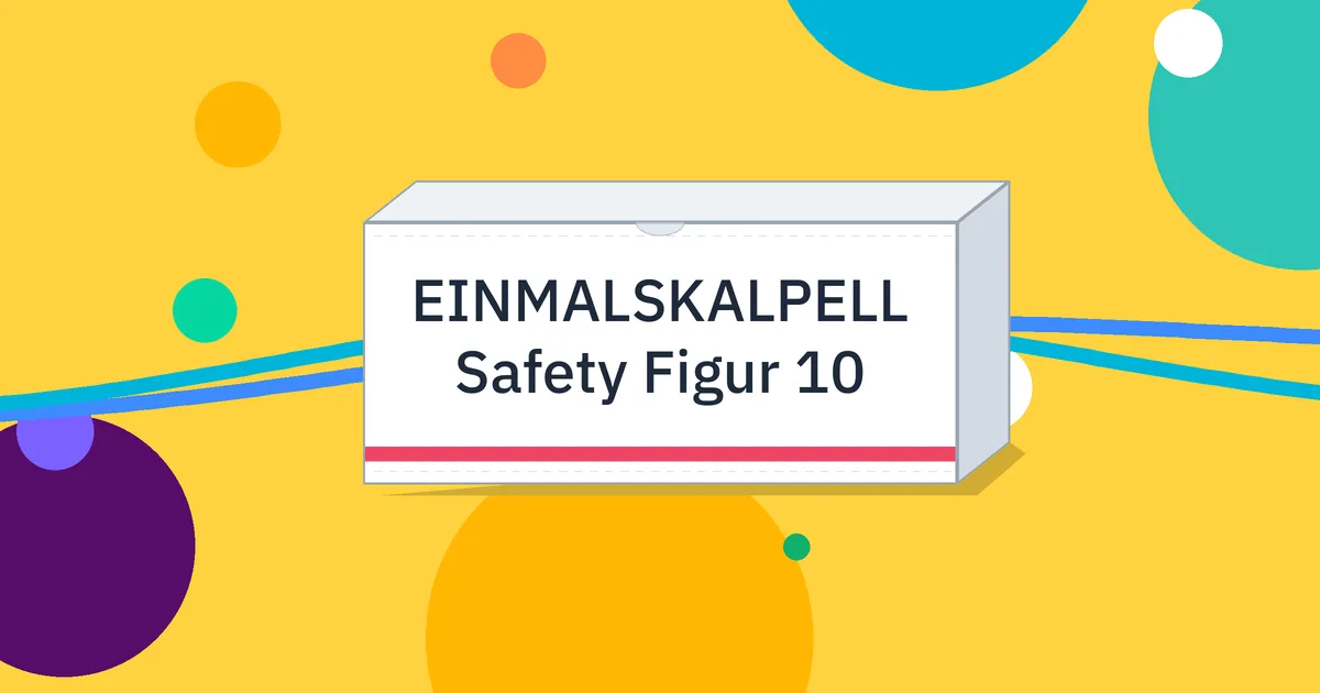 Symbolbild: Packung mit der Aufschrift EINMALSKALPELL Safety Figur 10 (PZN 18202454) – Verfügbarkeit und Bezug in Apotheken in Frankfurt am Main