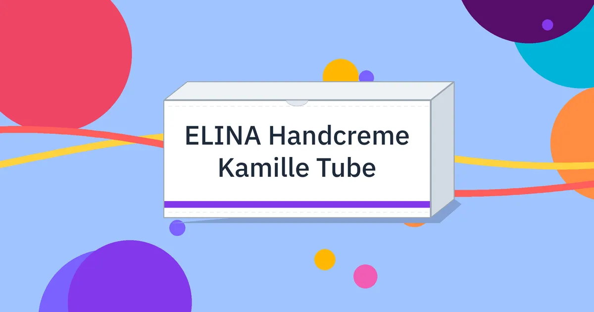 Symbolbild: Packung mit der Aufschrift ELINA Handcreme Kamille Tube (PZN 11132408) – Verfügbarkeit und Bezug in Apotheken in Frankfurt am Main