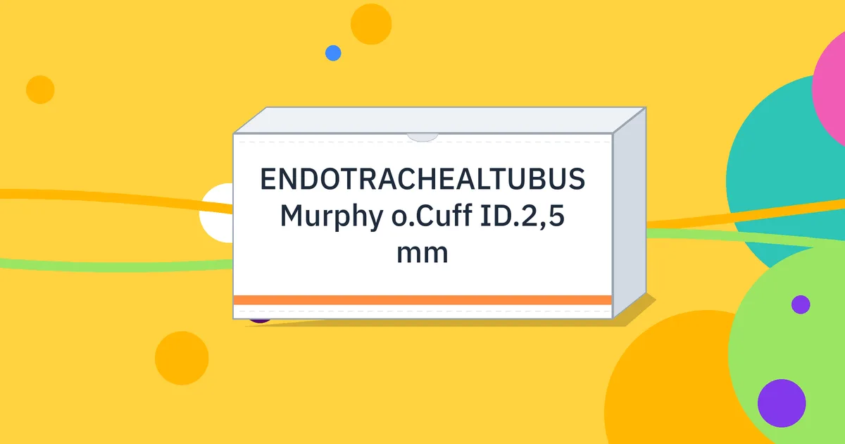 Symbolbild: Packung mit der Aufschrift ENDOTRACHEALTUBUS Murphy o.Cuff ID.2,5 mm (PZN 07218216) – Verfügbarkeit und Bezug in Apotheken in Frankfurt am Main