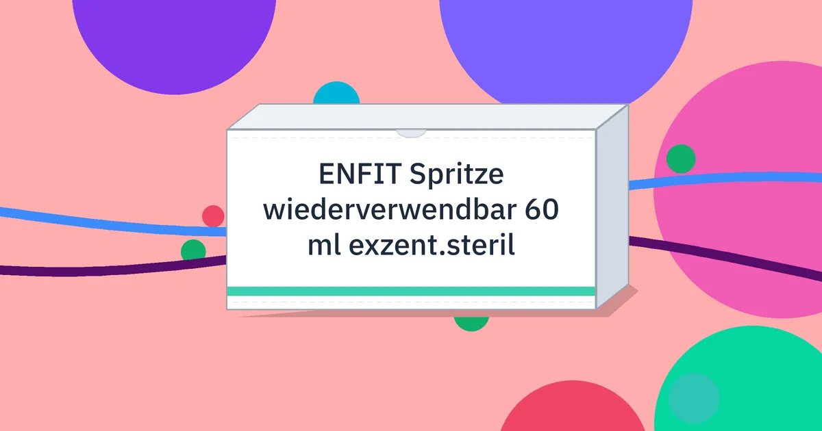 Symbolbild: Packung mit der Aufschrift ENFIT Spritze wiederverwendbar 60 ml exzent.steril (PZN 17445002) – Verfügbarkeit und Bezug in Apotheken in Frankfurt am Main