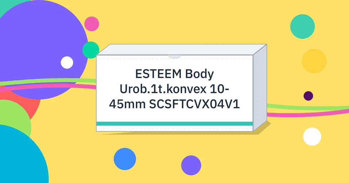 Symbolbild: Packung mit der Aufschrift ESTEEM Body Urob.1t.konvex 10-45mm SCSFTCVX04V1 (PZN 18838353) – Verfügbarkeit und Bezug in Apotheken in Frankfurt am Main