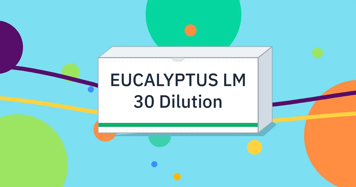 Symbolbild: Packung mit der Aufschrift EUCALYPTUS LM 30 Dilution (PZN 12845518) – Verfügbarkeit und Bezug in Apotheken in Frankfurt am Main