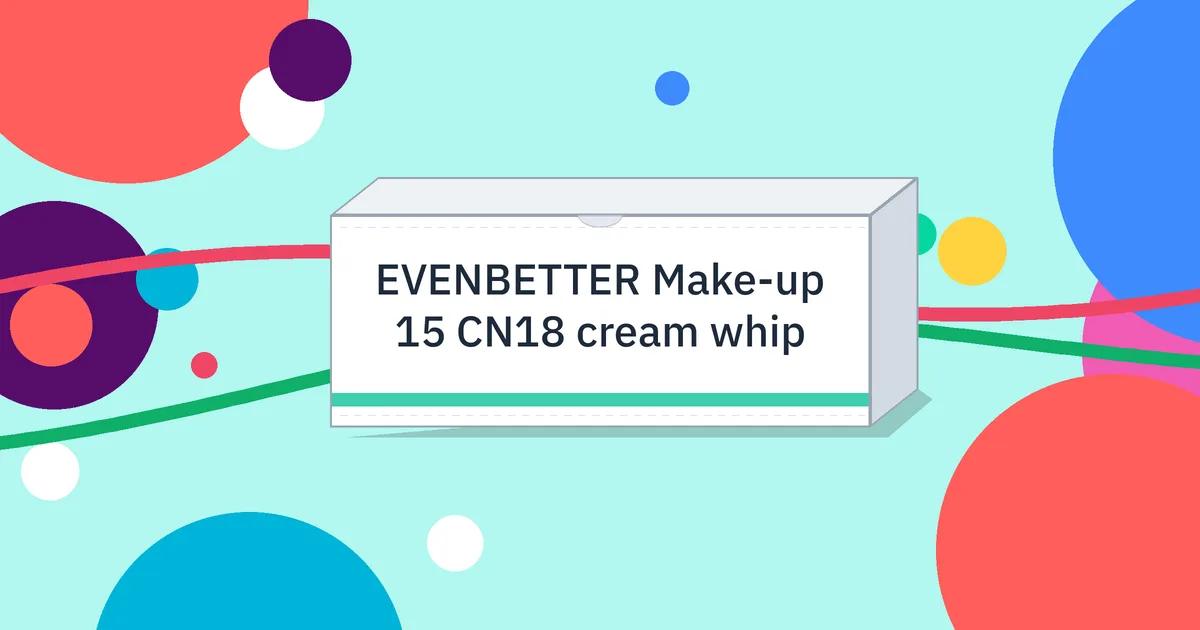 Symbolbild: Packung mit der Aufschrift EVENBETTER Make-up 15 CN18 cream whip (PZN 18894883) – Verfügbarkeit und Bezug in Apotheken in Frankfurt am Main