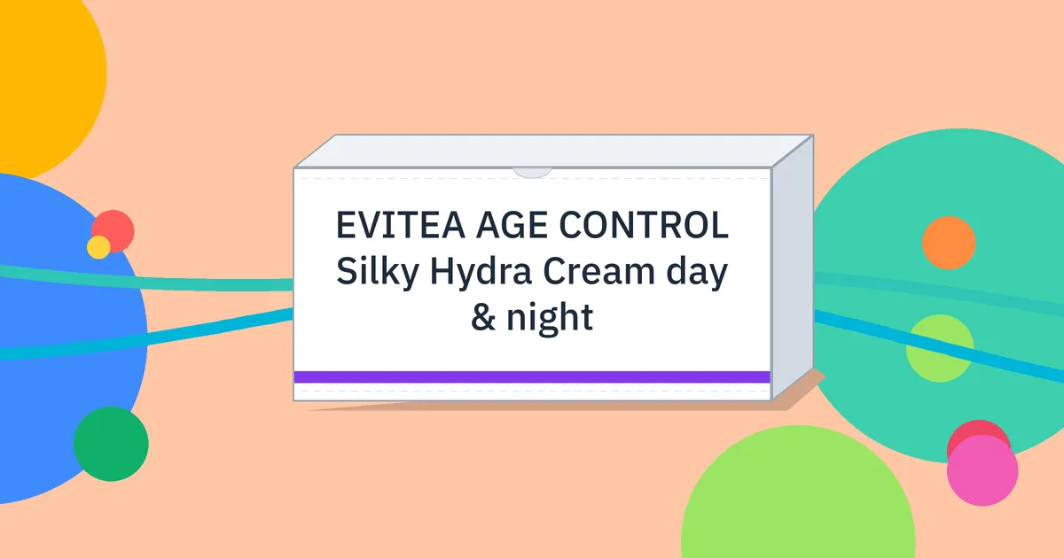 Symbolbild: Packung mit der Aufschrift EVITEA AGE CONTROL Silky Hydra Cream day & night (PZN 16611527) – Verfügbarkeit und Bezug in Apotheken in Frankfurt am Main