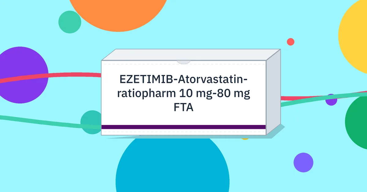 Symbolbild: Packung mit der Aufschrift EZETIMIB-Atorvastatin-ratiopharm 10 mg-80 mg FTA (PZN 16852515) – Verfügbarkeit und Bezug in Apotheken in Frankfurt am Main