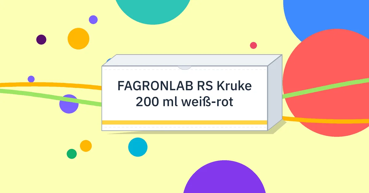 Symbolbild: Packung mit der Aufschrift FAGRONLAB RS Kruke 200 ml weiß-rot (PZN 20362254) – Verfügbarkeit und Bezug in Apotheken in Frankfurt am Main