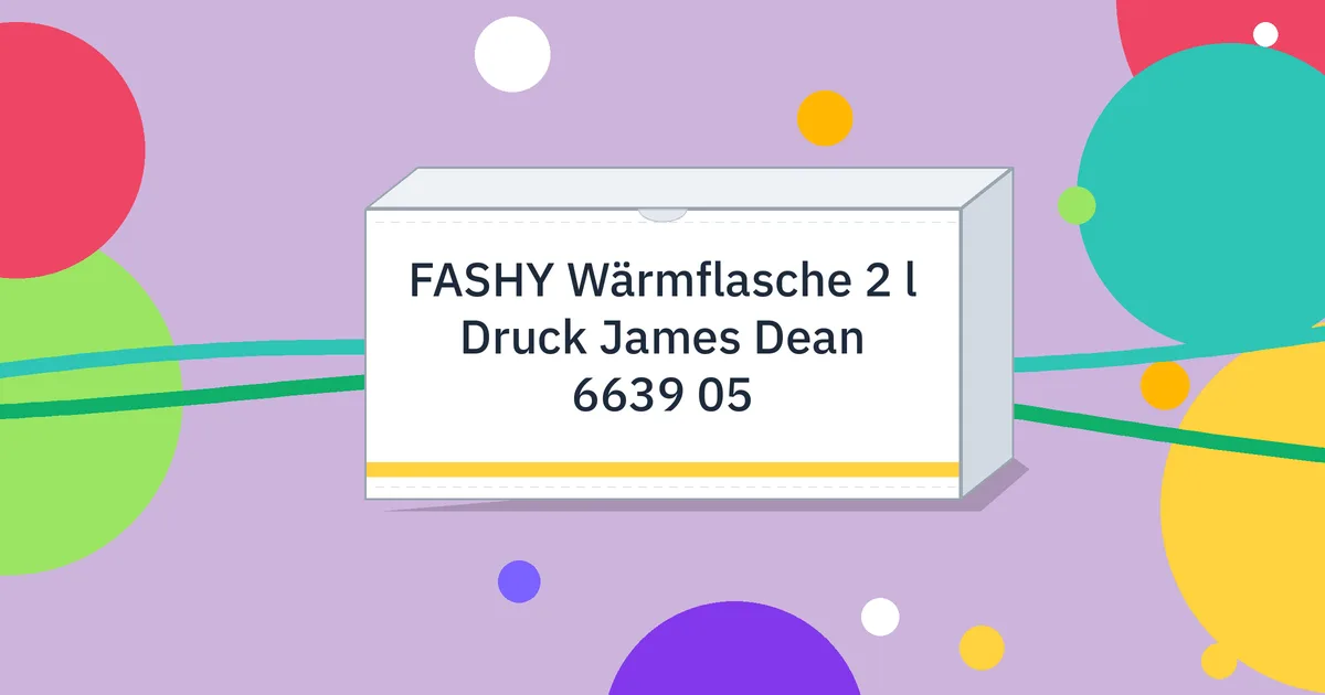 Symbolbild: Packung mit der Aufschrift FASHY Wärmflasche 2 l Druck James Dean 6639 05 (PZN 13157080) – Verfügbarkeit und Bezug in Apotheken in Frankfurt am Main