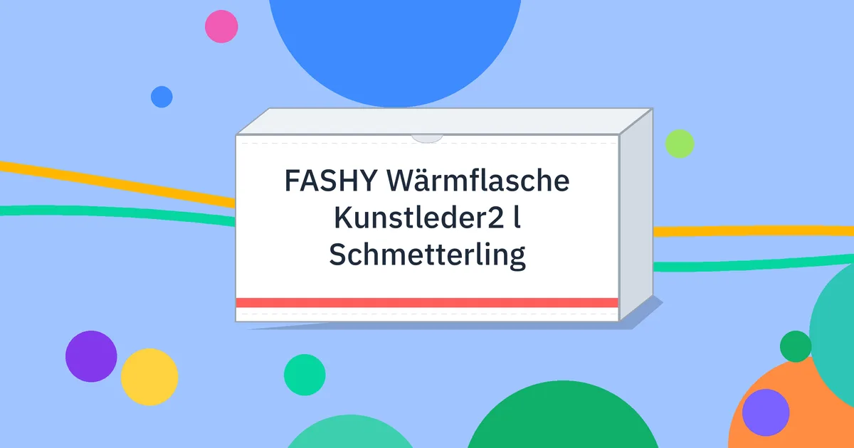 Symbolbild: Packung mit der Aufschrift FASHY Wärmflasche Kunstleder2 l Schmetterling (PZN 19137405) – Verfügbarkeit und Bezug in Apotheken in Frankfurt am Main