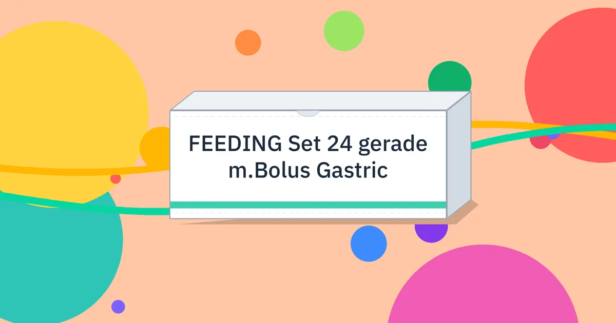 Symbolbild: Packung mit der Aufschrift FEEDING Set 24 gerade m.Bolus Gastric (PZN 14344306) – Verfügbarkeit und Bezug in Apotheken in Frankfurt am Main