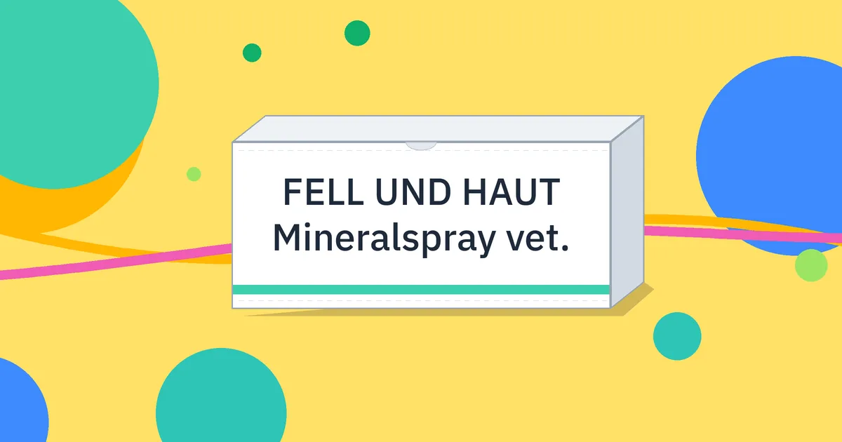 Symbolbild: Packung mit der Aufschrift FELL UND HAUT Mineralspray vet. (PZN 02488661) – Verfügbarkeit und Bezug in Apotheken in Frankfurt am Main