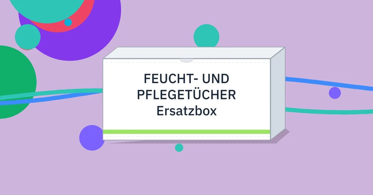 Symbolbild: Packung mit der Aufschrift FEUCHT- UND PFLEGETÜCHER Ersatzbox (PZN 00603951) – Verfügbarkeit und Bezug in Apotheken in Frankfurt am Main