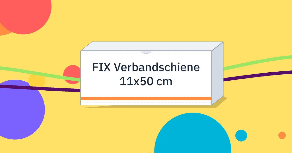 Symbolbild: Packung mit der Aufschrift FIX Verbandschiene 11x50 cm (PZN 06991380) – Verfügbarkeit und Bezug in Apotheken in Frankfurt am Main