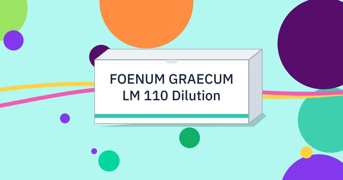 Symbolbild: Packung mit der Aufschrift FOENUM GRAECUM LM 110 Dilution (PZN 13490477) – Verfügbarkeit und Bezug in Apotheken in Frankfurt am Main
