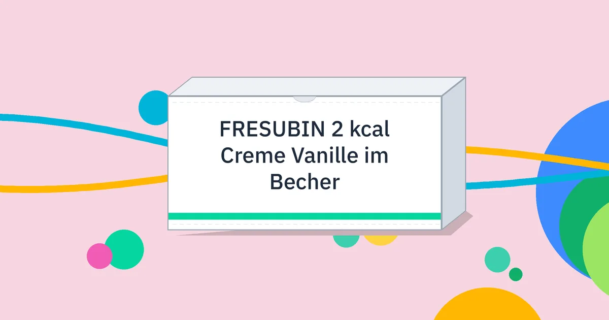 Symbolbild: Packung mit der Aufschrift FRESUBIN 2 kcal Creme Vanille im Becher (PZN 11513553) – Verfügbarkeit und Bezug in Apotheken in Frankfurt am Main