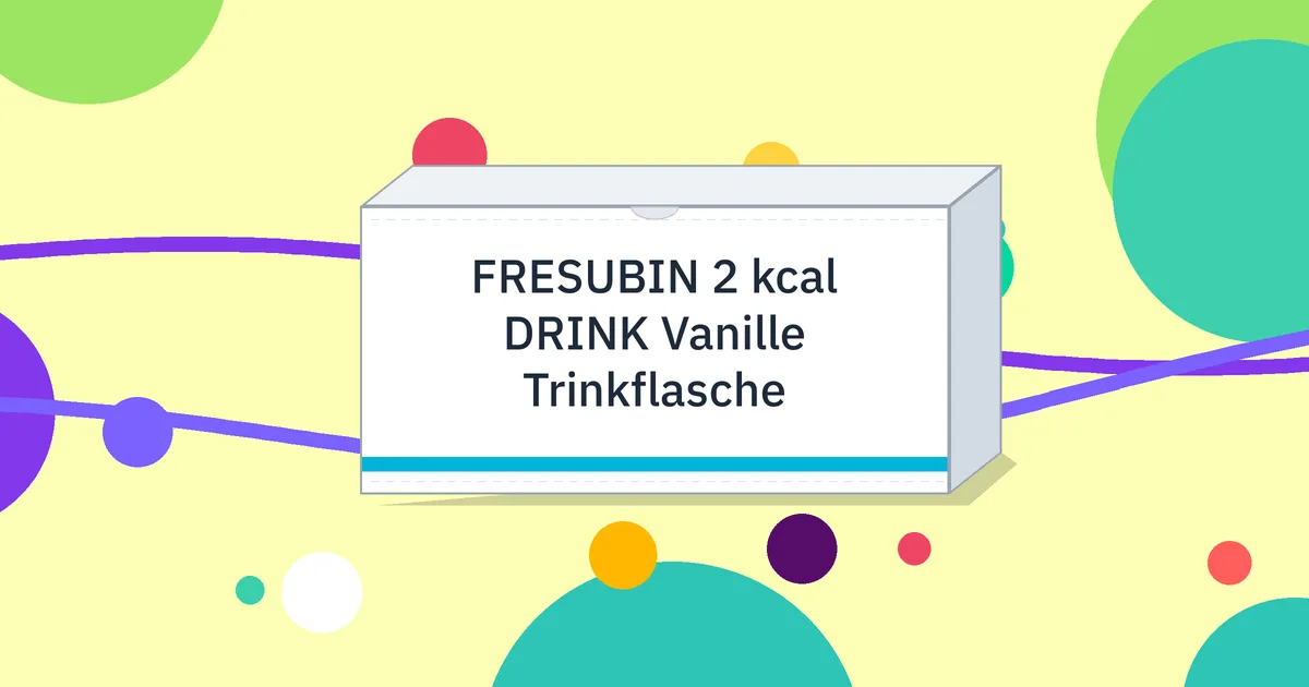 Symbolbild: Packung mit der Aufschrift FRESUBIN 2 kcal DRINK Vanille Trinkflasche (PZN 18832534) – Verfügbarkeit und Bezug in Apotheken in Frankfurt am Main
