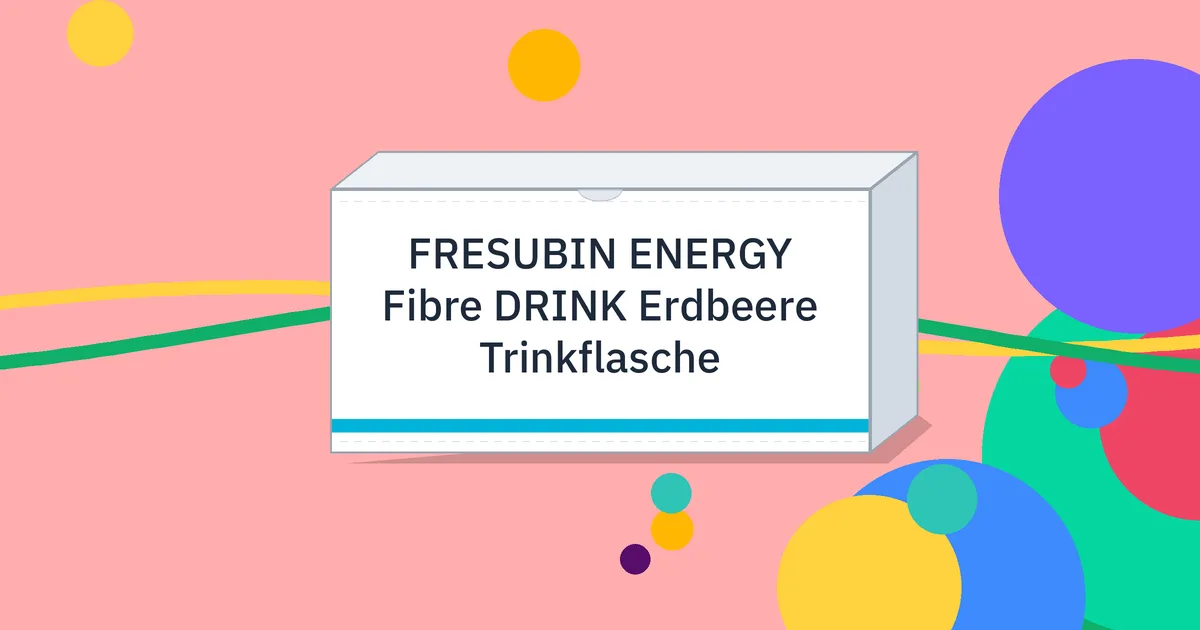 Symbolbild: Packung mit der Aufschrift FRESUBIN ENERGY Fibre DRINK Erdbeere Trinkflasche (PZN 00884536) – Verfügbarkeit und Bezug in Apotheken in Frankfurt am Main