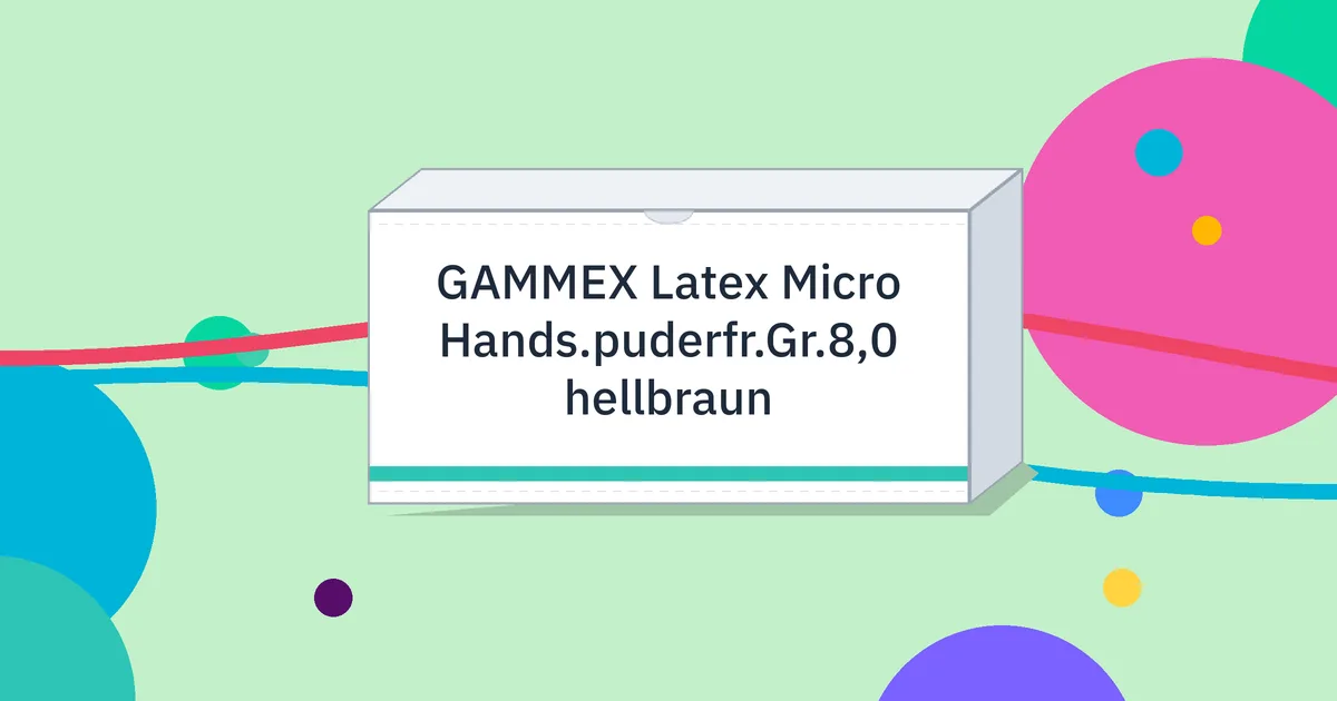 Symbolbild: Packung mit der Aufschrift GAMMEX Latex Micro Hands.puderfr.Gr.8,0 hellbraun (PZN 11298132) – Verfügbarkeit und Bezug in Apotheken in Frankfurt am Main