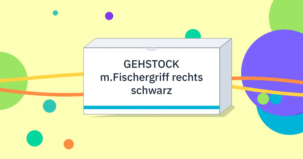 Symbolbild: Packung mit der Aufschrift GEHSTOCK m.Fischergriff rechts schwarz (PZN 10074790) – Verfügbarkeit und Bezug in Apotheken in Frankfurt am Main