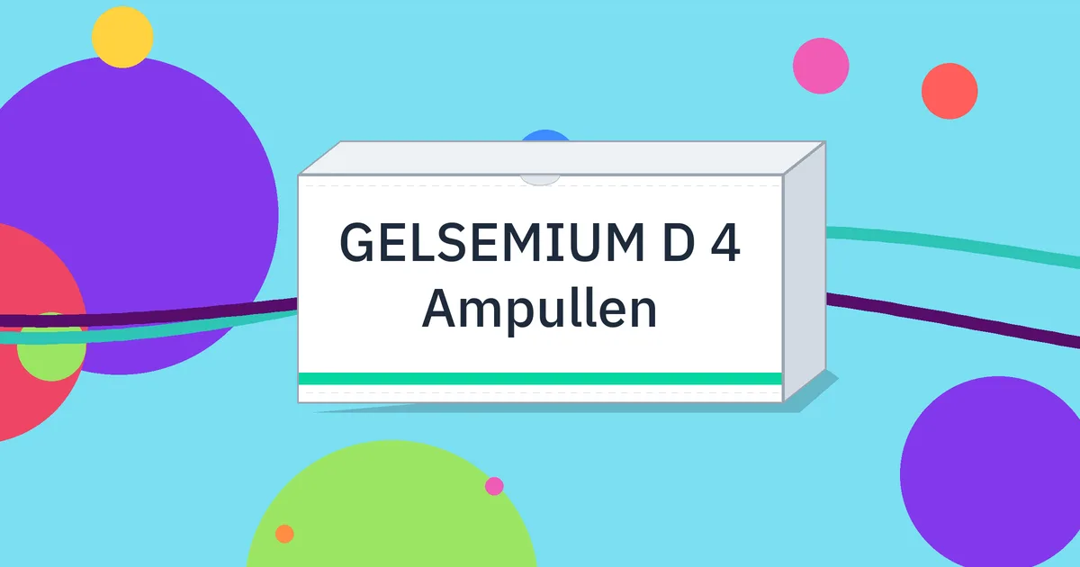 Symbolbild: Packung mit der Aufschrift GELSEMIUM D 4 Ampullen (PZN 11706105) – Verfügbarkeit und Bezug in Apotheken in Frankfurt am Main