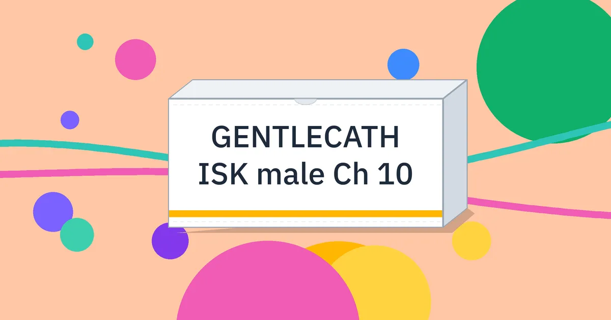 Symbolbild: Packung mit der Aufschrift GENTLECATH ISK male Ch 10 (PZN 13703074) – Verfügbarkeit und Bezug in Apotheken in Frankfurt am Main