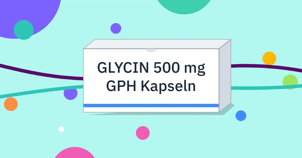 Symbolbild: Packung mit der Aufschrift GLYCIN 500 mg GPH Kapseln (PZN 07766886) – Verfügbarkeit und Bezug in Apotheken in Frankfurt am Main