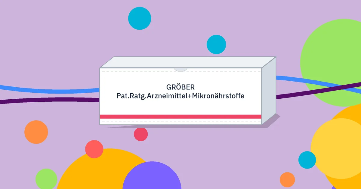 Symbolbild: Packung mit der Aufschrift GRÖBER Pat.Ratg.Arzneimittel+Mikronährstoffe (PZN 10057432) – Verfügbarkeit und Bezug in Apotheken in Frankfurt am Main