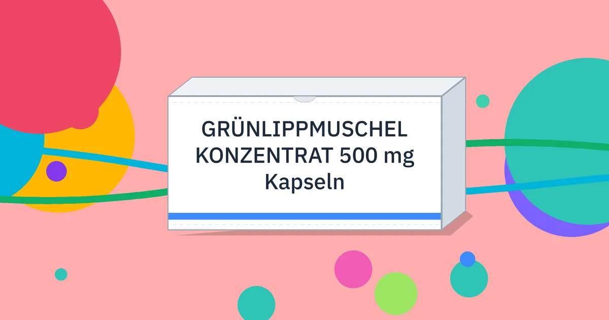 Symbolbild: Packung mit der Aufschrift GRÜNLIPPMUSCHEL KONZENTRAT 500 mg Kapseln (PZN 03928731) – Verfügbarkeit und Bezug in Apotheken in Frankfurt am Main