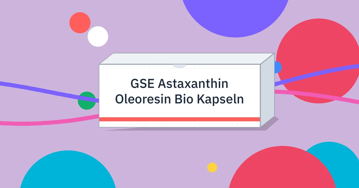 Symbolbild: Packung mit der Aufschrift GSE Astaxanthin Oleoresin Bio Kapseln (PZN 16809235) – Verfügbarkeit und Bezug in Apotheken in Frankfurt am Main