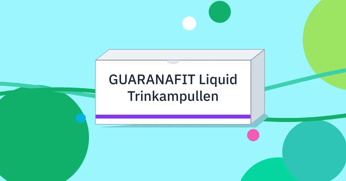 Symbolbild: Packung mit der Aufschrift GUARANAFIT Liquid Trinkampullen (PZN 00054131) – Verfügbarkeit und Bezug in Apotheken in Frankfurt am Main