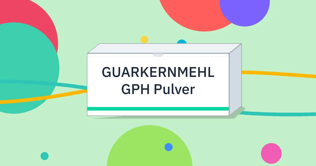 Symbolbild: Packung mit der Aufschrift GUARKERNMEHL GPH Pulver (PZN 11004774) – Verfügbarkeit und Bezug in Apotheken in Frankfurt am Main