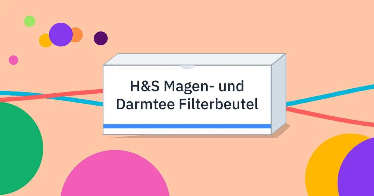 Symbolbild: Packung mit der Aufschrift H&S Magen- und Darmtee Filterbeutel (PZN 18033075) – Verfügbarkeit und Bezug in Apotheken in Frankfurt am Main
