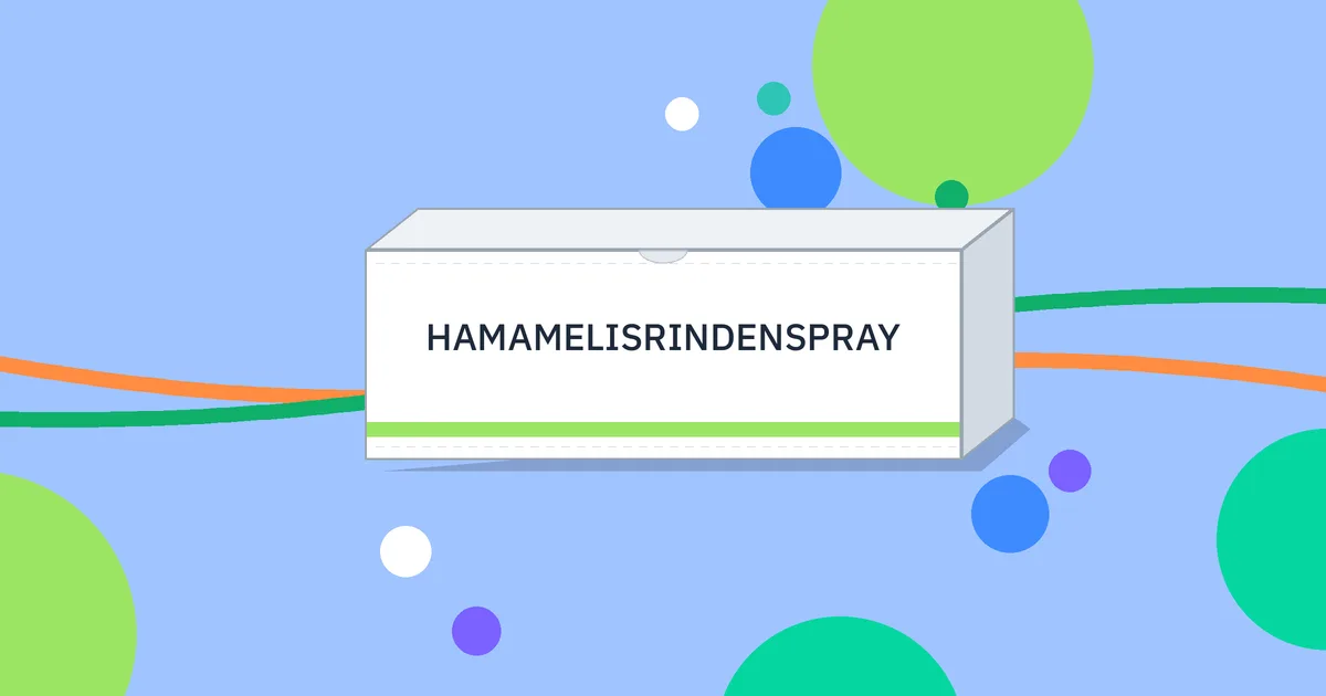 Symbolbild: Packung mit der Aufschrift HAMAMELISRINDENSPRAY (PZN 11712666) – Verfügbarkeit und Bezug in Apotheken in Frankfurt am Main