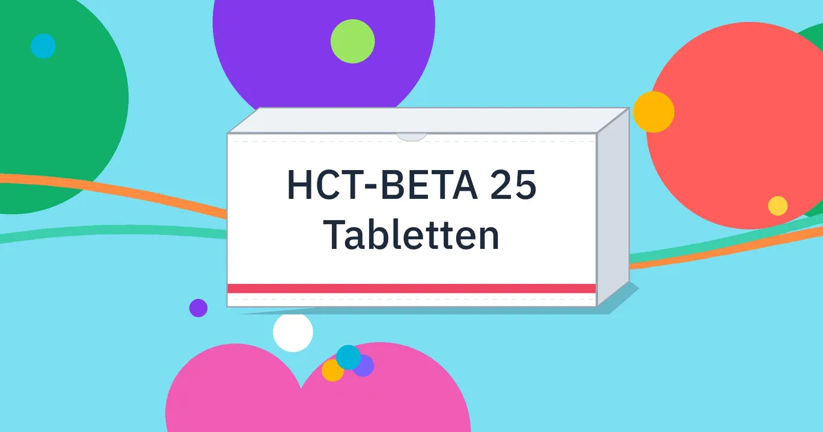 Symbolbild: Packung mit der Aufschrift HCT-BETA 25 Tabletten (PZN 00580345) – Verfügbarkeit und Bezug in Apotheken in Frankfurt am Main