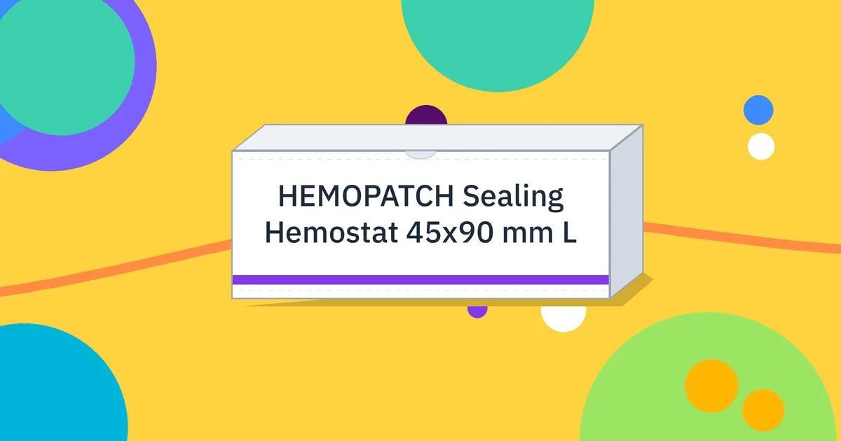 Symbolbild: Packung mit der Aufschrift HEMOPATCH Sealing Hemostat 45x90 mm L (PZN 11559383) – Verfügbarkeit und Bezug in Apotheken in Frankfurt am Main