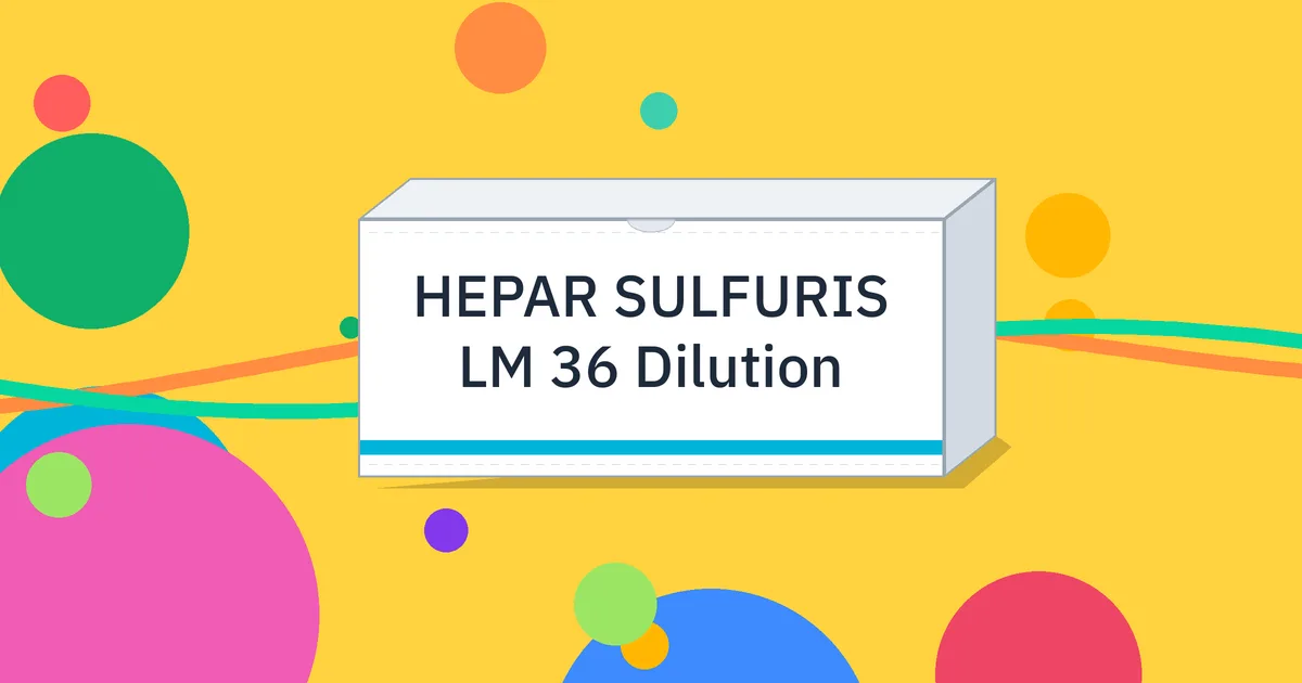 Symbolbild: Packung mit der Aufschrift HEPAR SULFURIS LM 36 Dilution (PZN 12887646) – Verfügbarkeit und Bezug in Apotheken in Frankfurt am Main