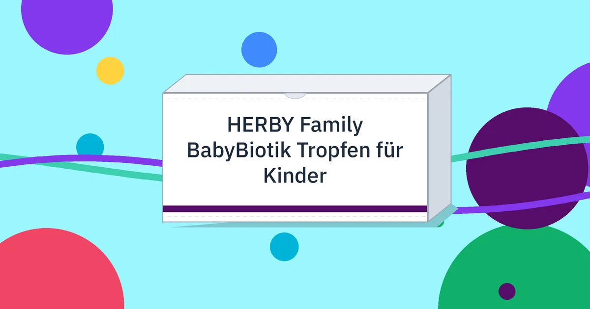 Symbolbild: Packung mit der Aufschrift HERBY Family BabyBiotik Tropfen für Kinder (PZN 19114232) – Verfügbarkeit und Bezug in Apotheken in Frankfurt am Main