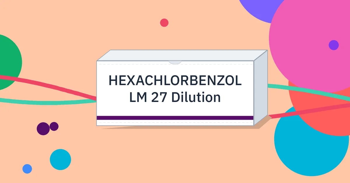 Symbolbild: Packung mit der Aufschrift HEXACHLORBENZOL LM 27 Dilution (PZN 12888999) – Verfügbarkeit und Bezug in Apotheken in Frankfurt am Main