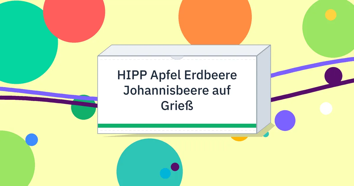 Symbolbild: Packung mit der Aufschrift HIPP Apfel Erdbeere Johannisbeere auf Grieß (PZN 18839312) – Verfügbarkeit und Bezug in Apotheken in Frankfurt am Main