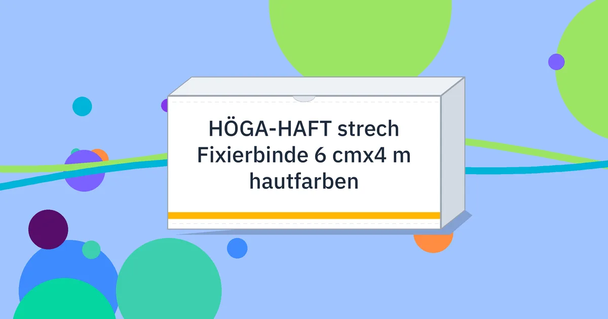Symbolbild: Packung mit der Aufschrift HÖGA-HAFT strech Fixierbinde 6 cmx4 m hautfarben (PZN 20019102) – Verfügbarkeit und Bezug in Apotheken in Frankfurt am Main