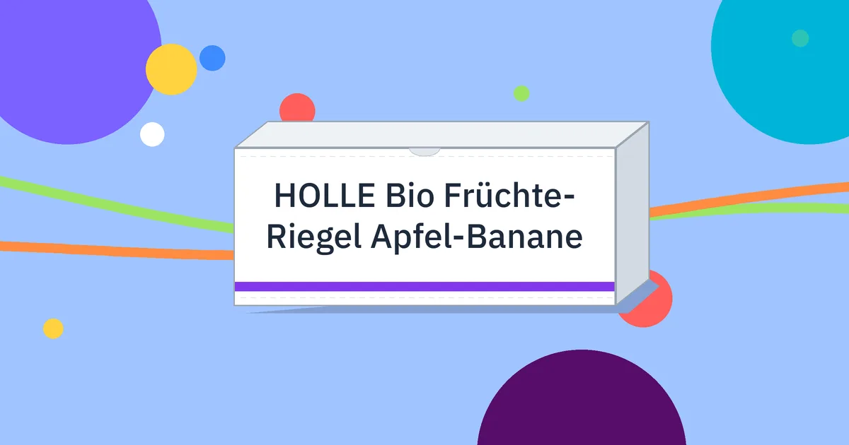Symbolbild: Packung mit der Aufschrift HOLLE Bio Früchte-Riegel Apfel-Banane (PZN 09174693) – Verfügbarkeit und Bezug in Apotheken in Frankfurt am Main