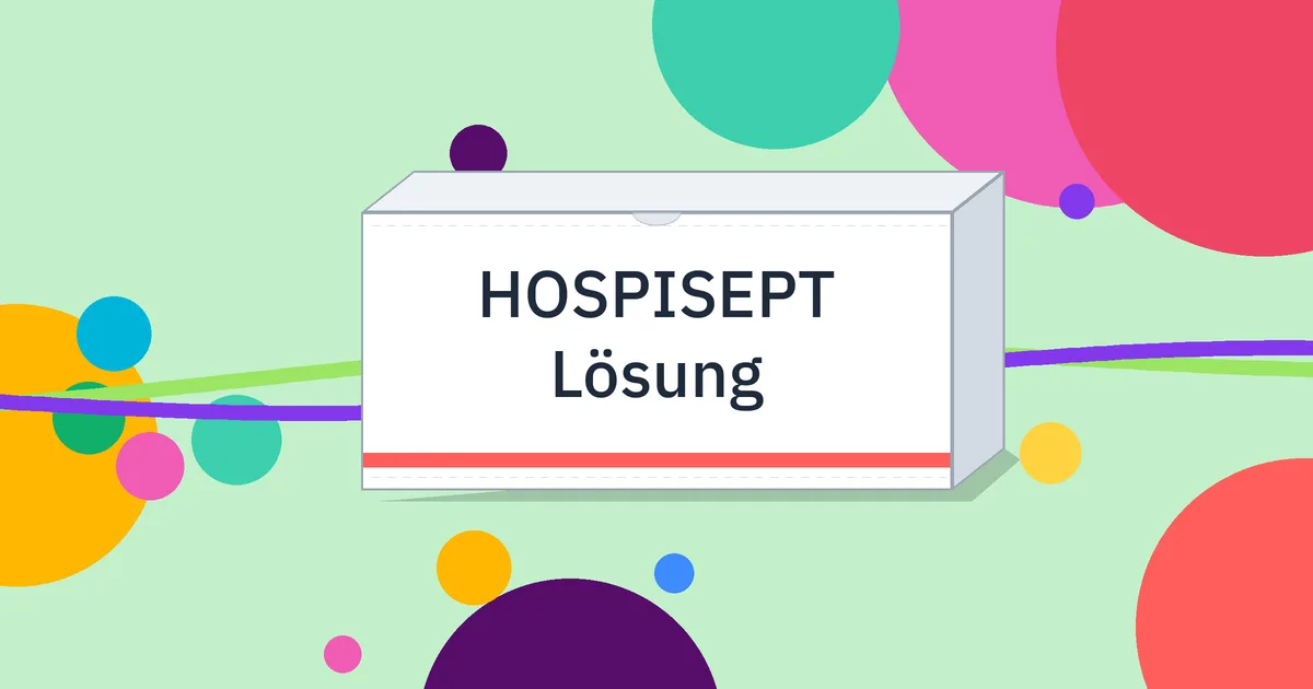 Symbolbild: Packung mit der Aufschrift HOSPISEPT Lösung (PZN 03946924) – Verfügbarkeit und Bezug in Apotheken in Frankfurt am Main