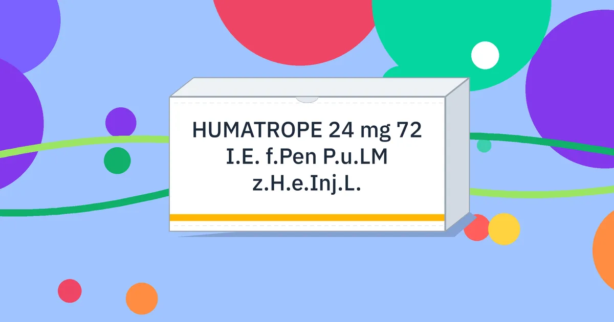 Symbolbild: Packung mit der Aufschrift HUMATROPE 24 mg 72 I.E. f.Pen P.u.LM z.H.e.Inj.L. (PZN 19645900) – Verfügbarkeit und Bezug in Apotheken in Frankfurt am Main