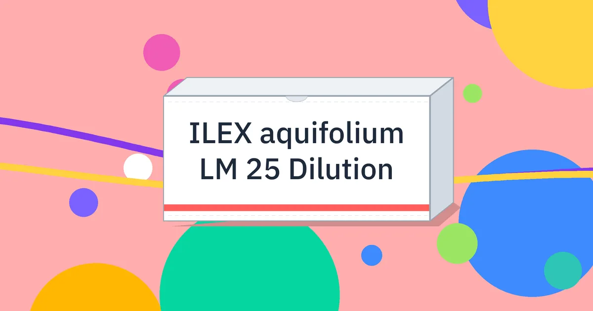 Symbolbild: Packung mit der Aufschrift ILEX aquifolium LM 25 Dilution (PZN 12912232) – Verfügbarkeit und Bezug in Apotheken in Frankfurt am Main