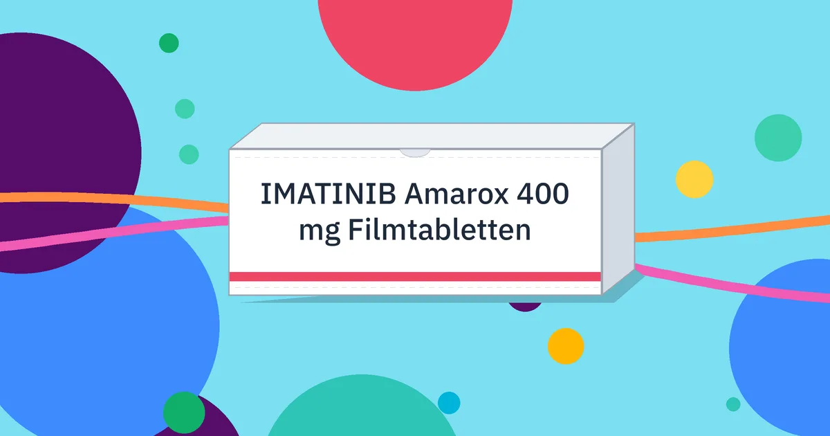 Symbolbild: Packung mit der Aufschrift IMATINIB Amarox 400 mg Filmtabletten (PZN 16804752) – Verfügbarkeit und Bezug in Apotheken in Frankfurt am Main